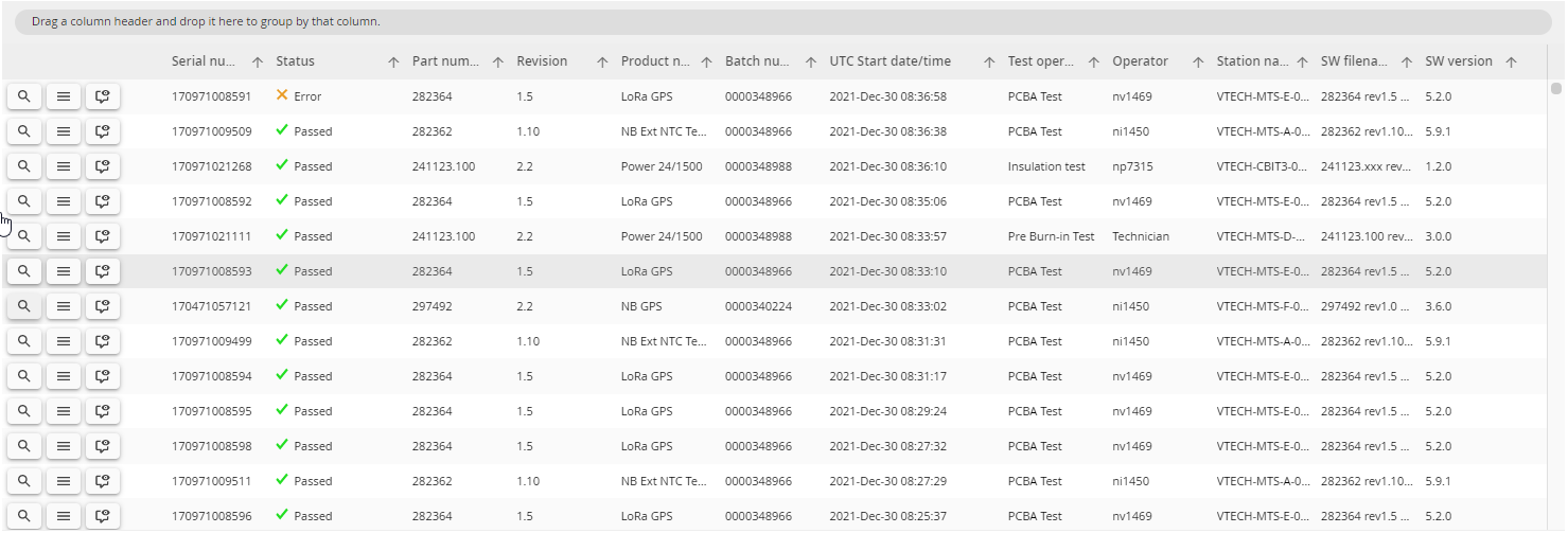 Using and customizing the report grids – WATS Support Center